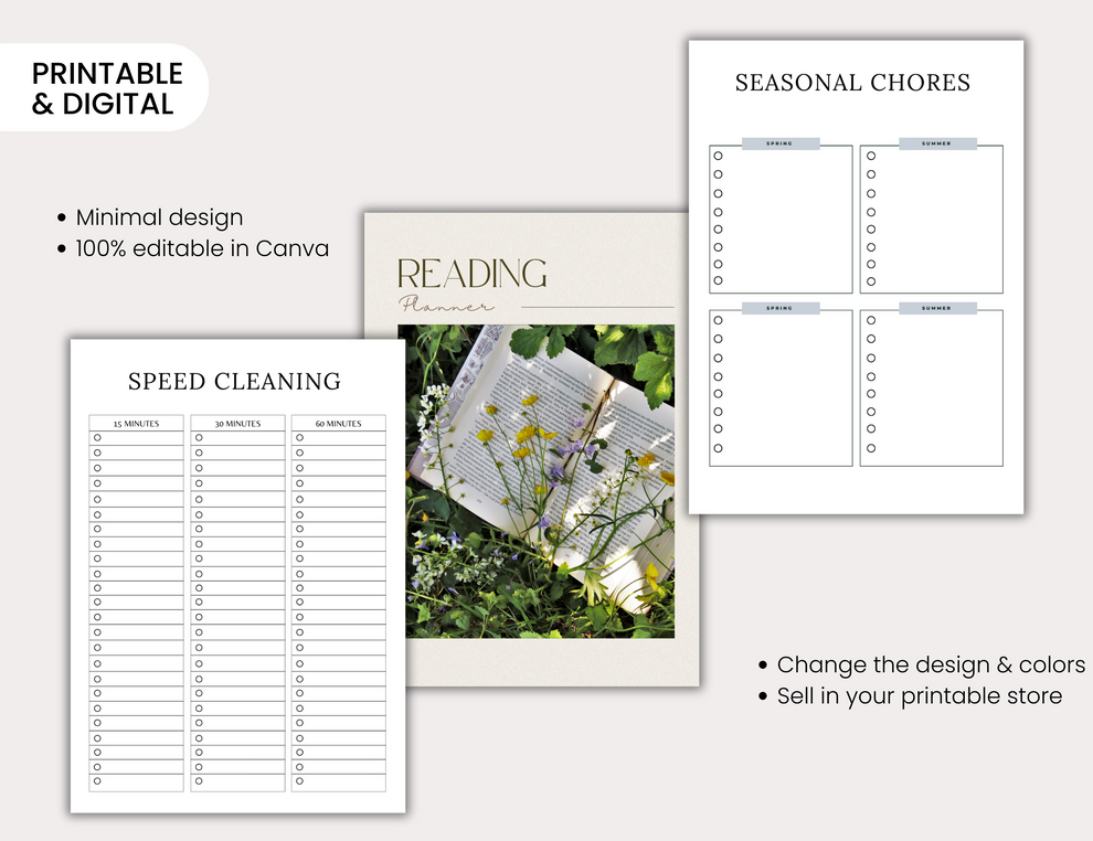 Reading Planner and Book Log PLR Template – Virtually Done Studio PLR