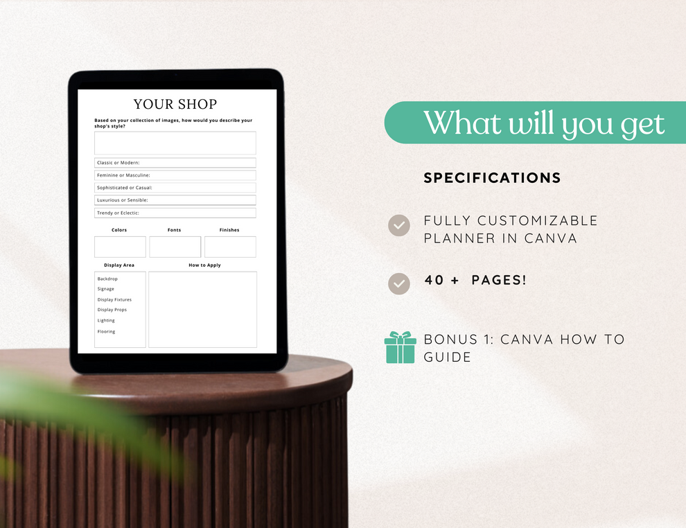 Online Shop Planner Printable – Virtually Done Studio PLR