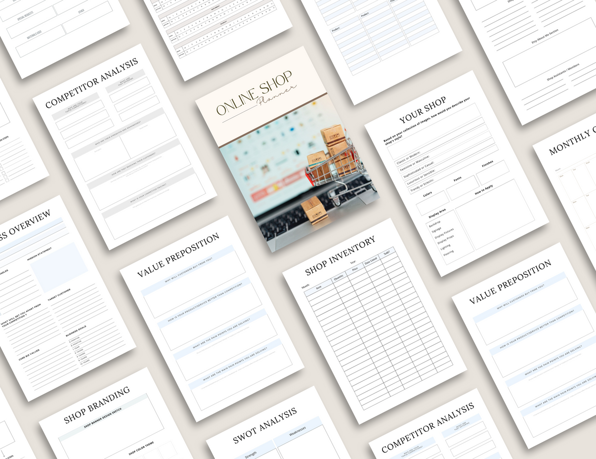 Online Shop Planner Printable – Virtually Done Studio PLR