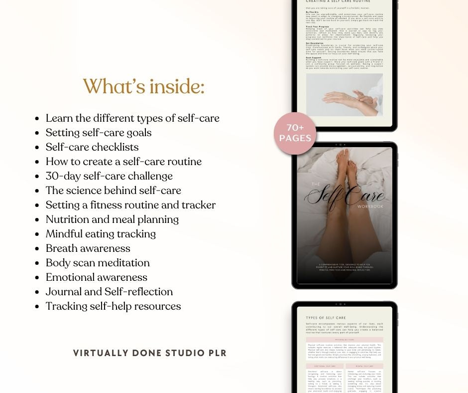 The Ultimate Self-Care Workbook – Virtually Done Studio PLR