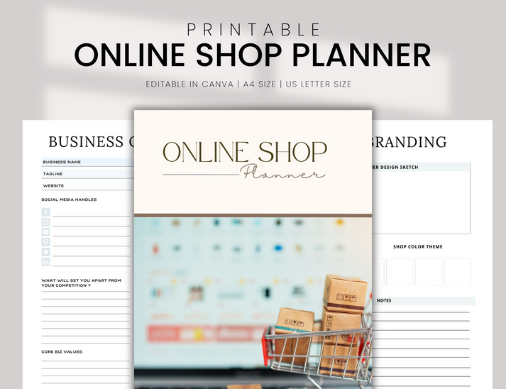 Online Shop Planner Printable – Virtually Done Studio PLR