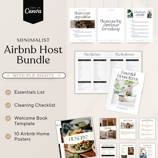 PLR Minimalist Airbnb Short Term Renting Host Bundle – Virtually Done Studio PLR